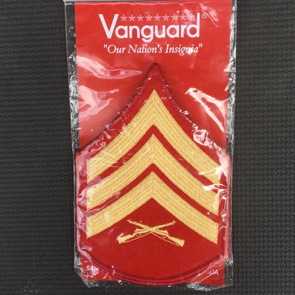 vanguard | Other | Usmc Uniform Sgt Gold On Red Patch | Poshmark